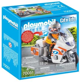 Playmobil city life 70051 zásahový motocykl záchranářů se světly