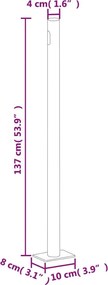 vidaXL Zatahovací boční markýza 140 x 600 cm [317952] Barva: krémová