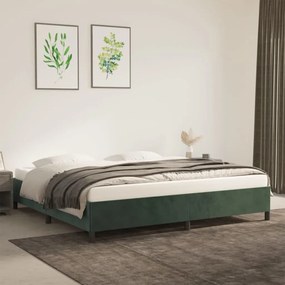 Rám postele tmavě zelený 200 x 200 cm samet
