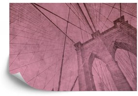 Fototapeta Brooklyn Bridge Grunge Pink Strukturální vinyl 135x90