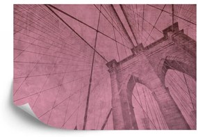 Fototapeta Brooklyn Bridge Grunge Pink Vliesová tapeta 104x70.5