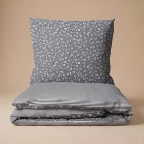 Bavlněné prodloužené povlečení Venkovský sen - středně šedé - nové Velikost: 140 x 220 + 70 x 90
