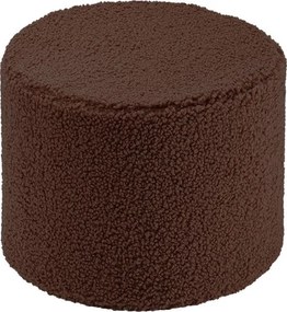 Tmavě hnědý dětský puf z textilie bouclé Warm Hazel – Wigiwama