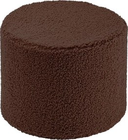 Tmavě hnědý dětský puf z textilie bouclé Warm Hazel – Wigiwama
