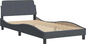 Rám postele bez matrace tmavě šedá 100 x 200 cm samet 3207906