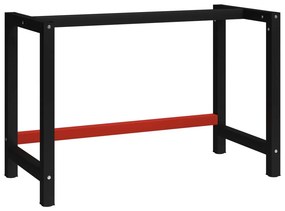 Kovový rám pracovního stolu 120 x 57 x 79 cm černá a červená 147928