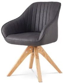 Autronic Jídelní a konferenční židle, potah šedá látka v dekoru broušené kůže, nohy masiv HC-772 GREY3