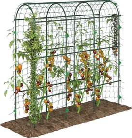 Outsunny Kovový Trellis Oblouk Bez Koroze na Podporu Rostlin pro Vysoké Rostliny Cuketový Trellis 43 x 182 x 183 cm Zahradní Trellis pro Rajčata, Zele