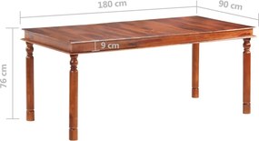 vidaXL Jídelní stůl 180 x 90 x 76 cm masivní sheeshamové dřevo [288115]
