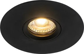 Moderní zapuštěné bodové světlo černé 12 cm - Buco