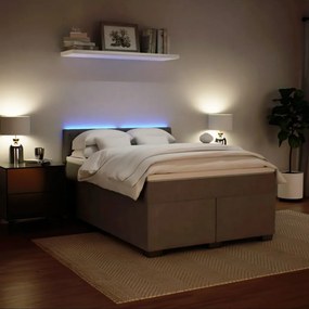 Box spring postel s matrací světle šedá 140x200 cm samet 3288636