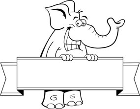 Samolepka Slon s cedulkou