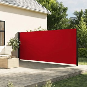 vidaXL Zatahovací boční markýza červená 180 x 600 cm