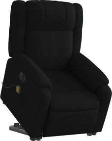 Elektrické zvedací masážní polohovací křeslo černé textil 3205240