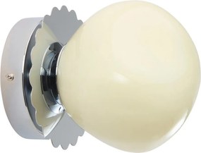 Krémové/v leskle stříbrné barvě stropní svítidlo z opálového skla ø 12 cm Bon – Jotex