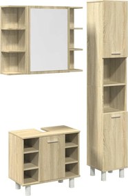 3dílný set koupelnového nábytku dub sonoma kompozitní dřevo 3324976