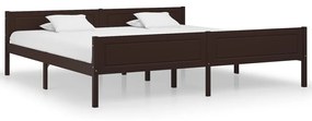 Rám postele masivní borové dřevo tmavě hnědý 200 x 200 cm,  322123 HangarStore.cz