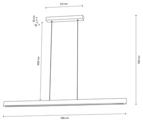 Envostar Lineo LED závěsné světlo borovice šedá 118cm