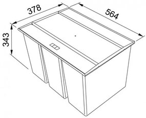 Odpadkový koš FRANKE Easysort 600-3-0 3×14,5 l