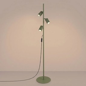 Zelená hliníková stojací lampa s ohybatelnou konstrukcí (výška 155 cm) Gleam – Sollux