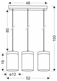 Závěsné svítidlo se skleněným stínidlem v černo-přírodní barvě ø 12 cm Wels – Candellux Lighting