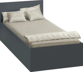 Postel s kovovým roštem a úložným prostorem, 90x200, grafit, DOLI