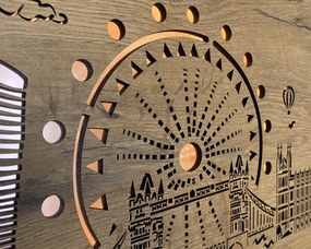 Li-Go "Londýn" světelný obraz 230V 125x40 cm provedení povrchu: jedle