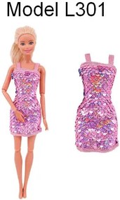 Oblečky pro panenku Barbie - lesklé party šaty s flitry Varianta: model L301