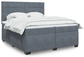 Box spring postel s matrací tmavě šedá 200x200 cm samet 3293303