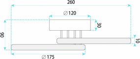 Toolight Rea, Stropní LED svítilna LHJ121-C Černé, OSW-03275