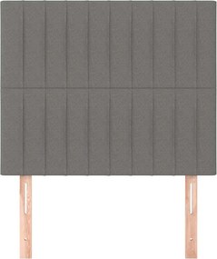 Čelo postele tmavě šedé 100x5x118/128 cm látkové 3116561
