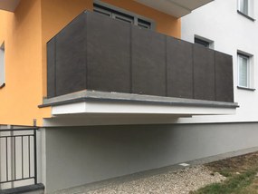 Balkonová zástěna OSLO grafitová, výška 110 cm, šířka různé rozměry MyBestHome Rozměr: 110x400 cm rozteč 25 cm