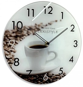 Kvalitní kuchyňské hodiny s kávou 30 cm