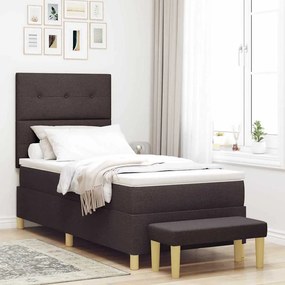 Postel s boxspringem s čelo Tmavě hnědá 200 x 100 cm textil 3344278