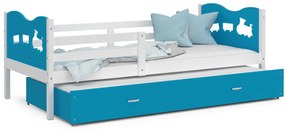 Dětská postel s výřezem a přistýlkou 200 x 90 cm barevný rám