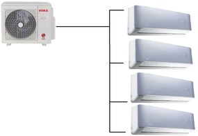 Klimatizace Vivax Design R+ silver 1+4 (2,7kW + 2,7kW + 2,7kW + 2,7kW) Multi-split R32