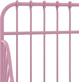 Prodloužitelný rám postele růžový kov 80 x 130/200 cm 324743