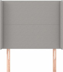 Čelo postele typu ušák světle šedé 83x16x118/128 cm textil 3119274