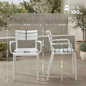 Sada 6 ks židle Paris – bílá