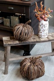 Hnědá proutěná dekorace dýně Pumpkin XL - Ø 33*35 cm