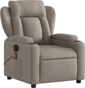 Elektrické masážní polohovací křeslo taupe textil 3204478