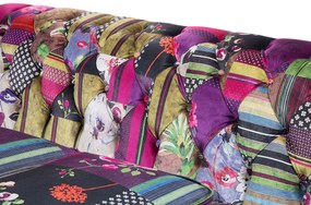 Prošívaná patchwork fialová čalouněná sedačka CHESTERFIELD Beliani
