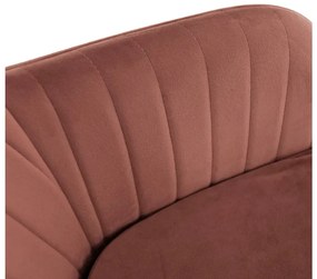 Designové křeslo VELTRA - látka Velvet, růžovohnědá / černá