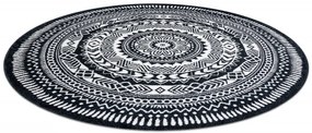 Dywany Łuszczów Kusový koberec Napkin black kruh - 100x100 (průměr) kruh cm
