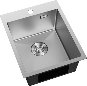 Mexen Solix, 1-komorový nerezový dřez 400 x 500 mm, broušená ocel, 6406401000-01