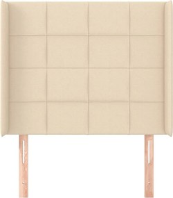 Čelo postele typu ušák krémové 83x16x118/128 cm textil 3119559