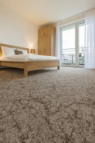 Spoltex, Metrážový koberec Marbeline 190 hnědá, na míru, šíře 4m, hnědá, filc, ložnice