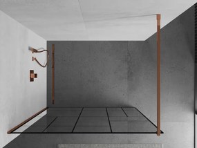Mexen Kioto sprchová zástěna 70x200 cm 8 mm, profil růžové zlato, sklo černý vzor 2, 800-070-101-60-78