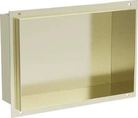 Mexen X-Wall-NR, polička na zapuštění pod obklad bez límce 30 x 20 cm, zlatá lesklá, 1951302010
