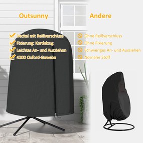 Outsunny Ochranný obal na houpací křeslo Outsunny, nepromokavý, s UV ochranou a zipem, materiál Oxford Ø128 x 190 cm pro zahradní nábytek | Aosom.de